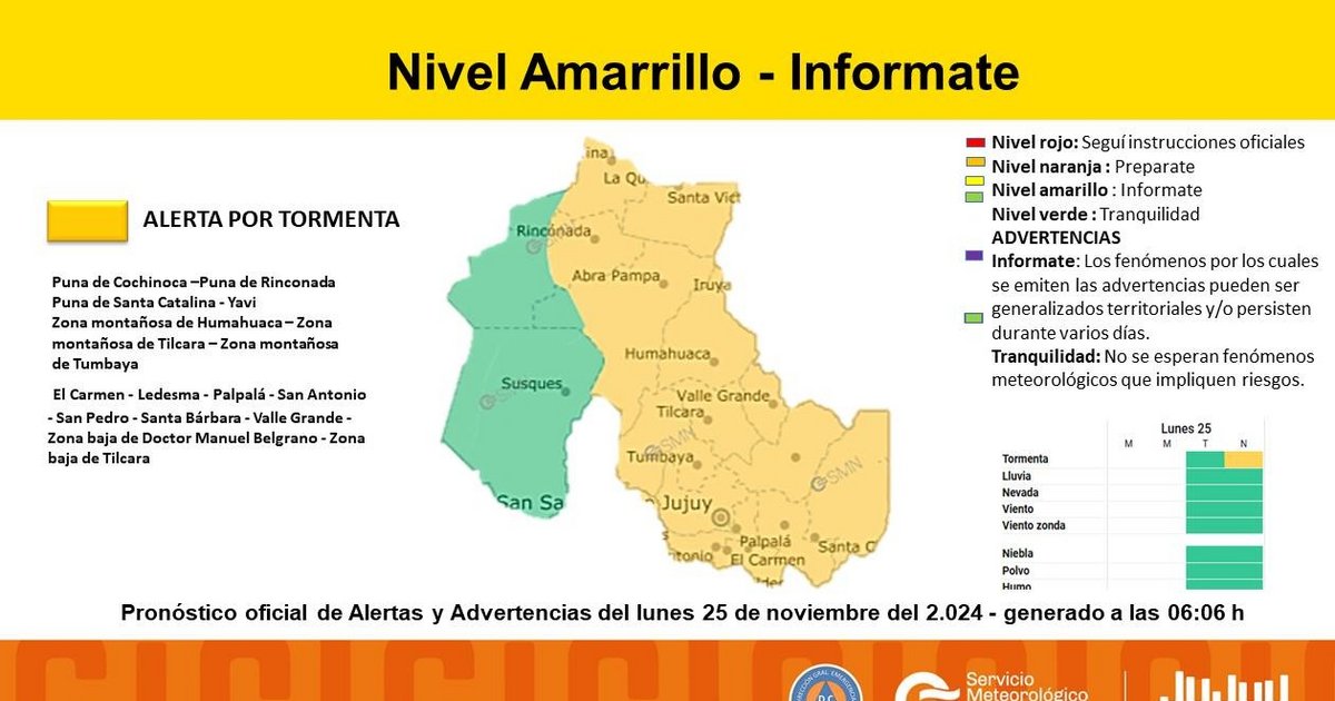 Alerta Amarilla: se viene una fuerte tormenta